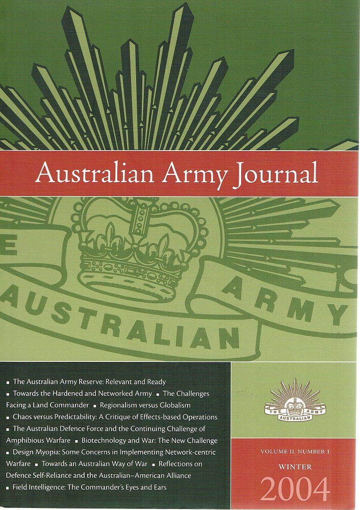 Australian Army Journal. (volume II, Number I. Winter 2004) Evans ...